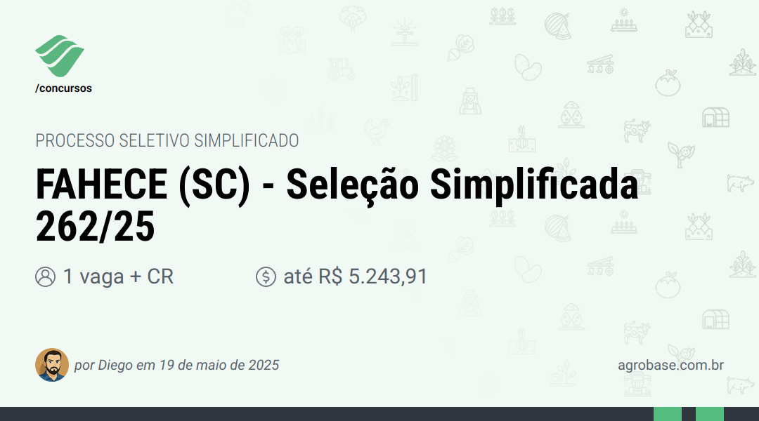 FAHECE (SC) - Seleção Simplificada 262/25