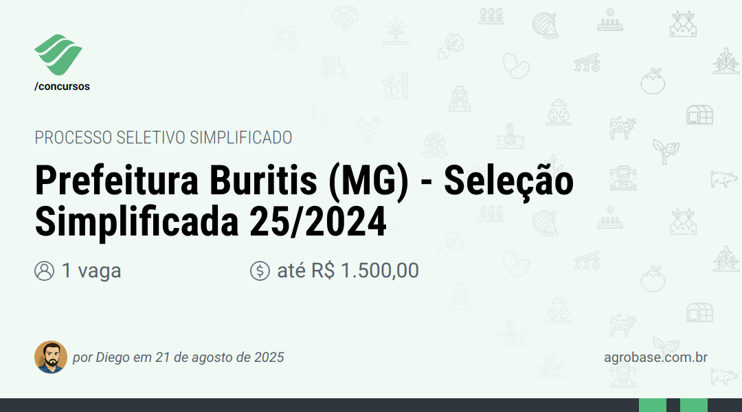 Prefeitura Buritis (MG) - Seleção Simplificada 25/2024