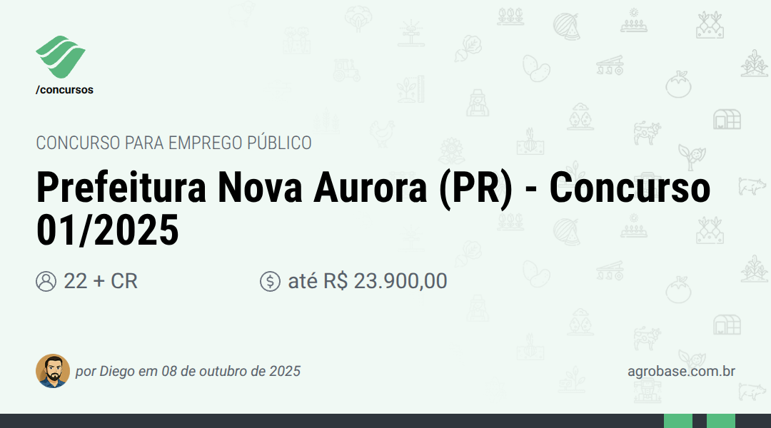 Prefeitura Nova Aurora (PR) - Concurso 01/2025