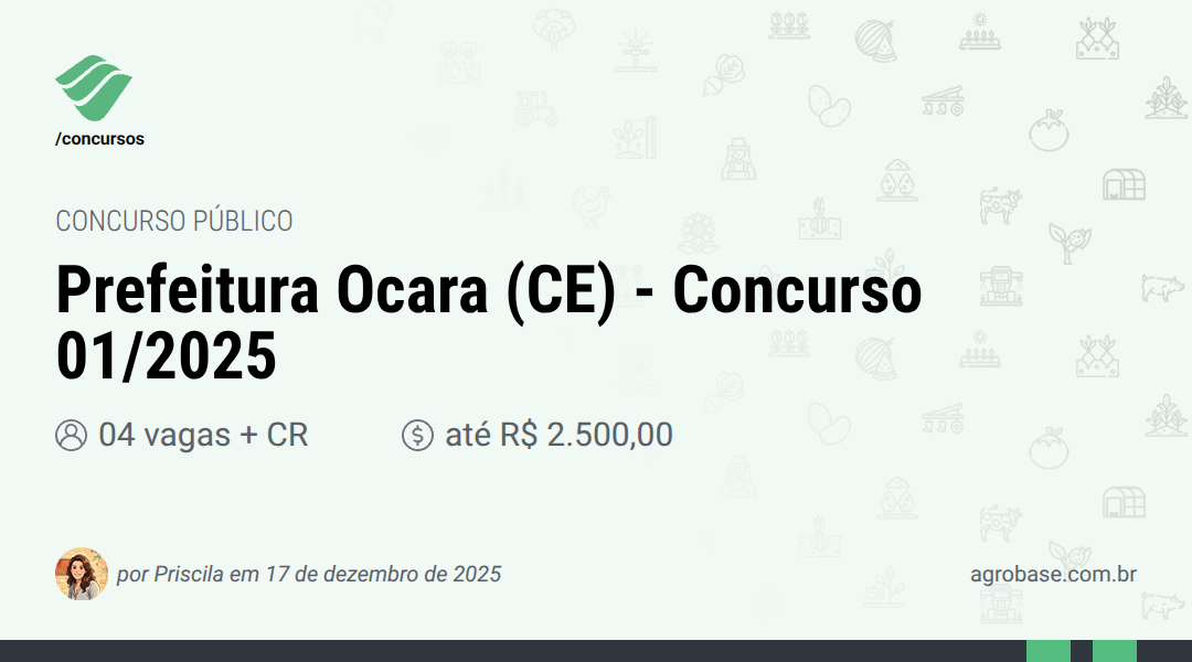 Prefeitura Ocara (CE) - Concurso 01/2025