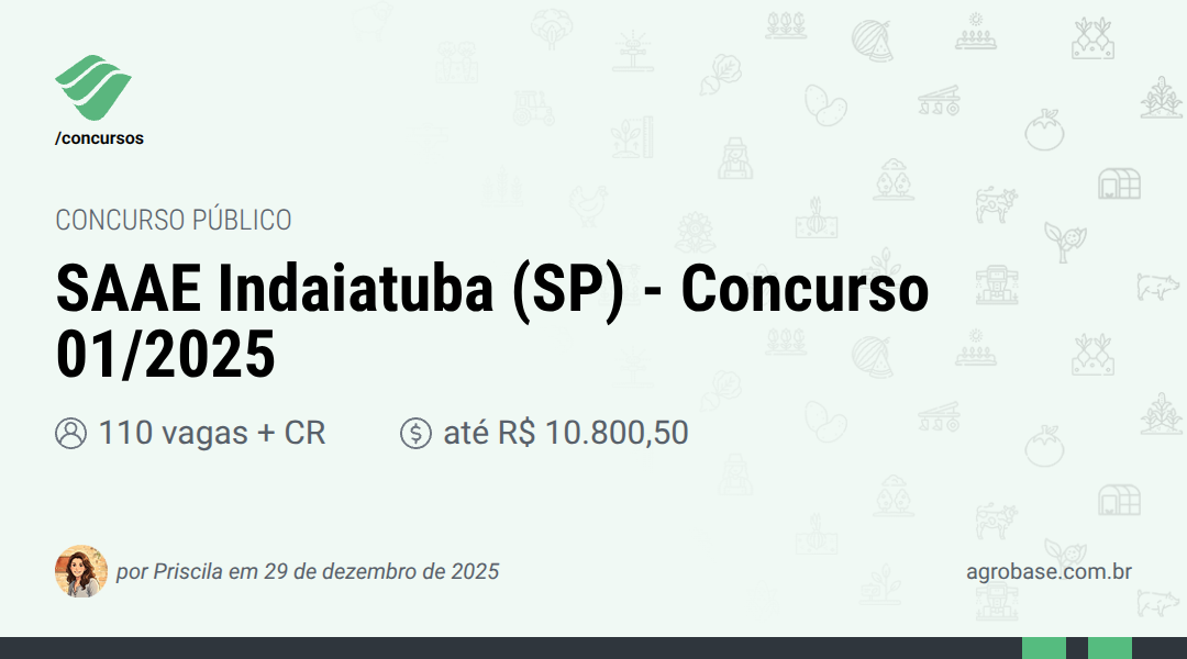 SAAE Indaiatuba (SP) - Concurso 01/2025