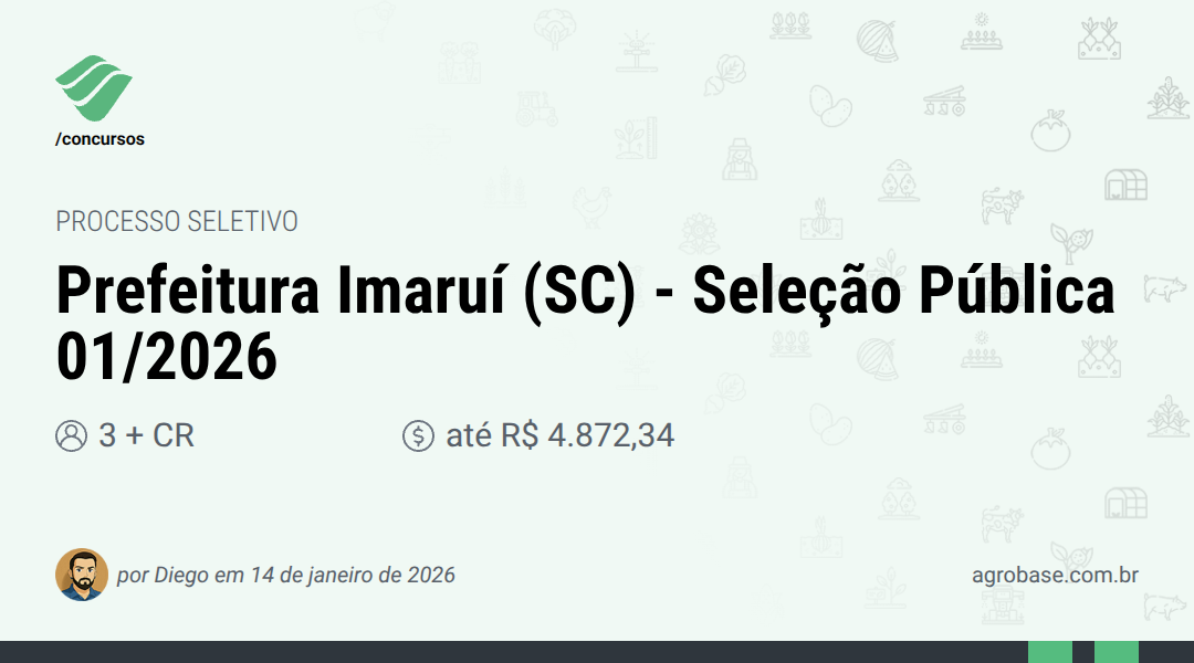 Prefeitura Imaruí (SC) - Seleção Pública 01/2026